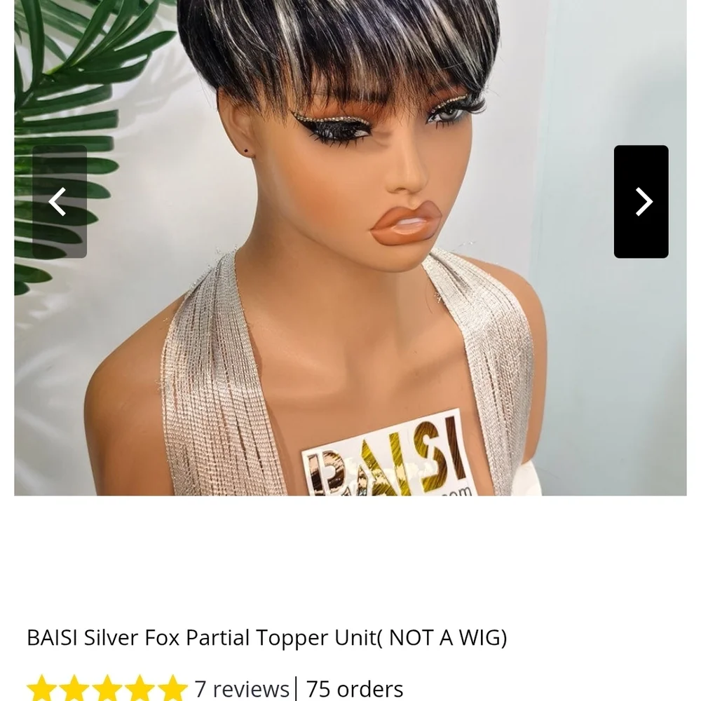Baisi | Hair | Silver And Black Hair Topper | Poshmark